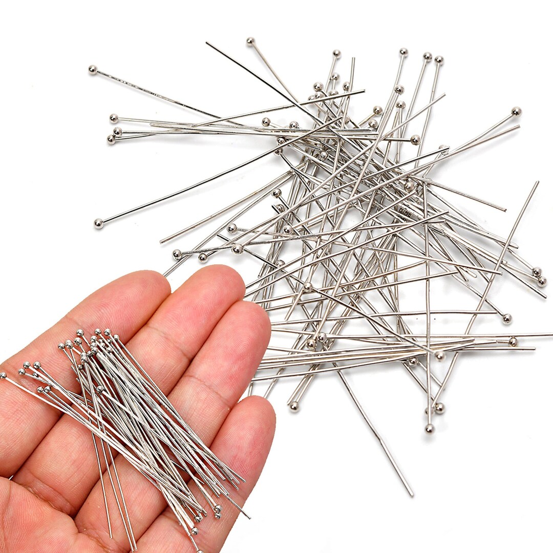 100 Pcs Platinum Ball Pins Non Tarnish Craft Earring Bracelet Jewelry ...