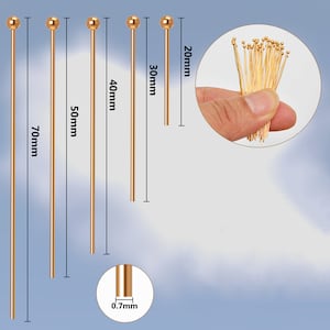 100 Pcs 18K Gold Filled Ball Pins Non Tarnish Craft Earring Bracelet ...