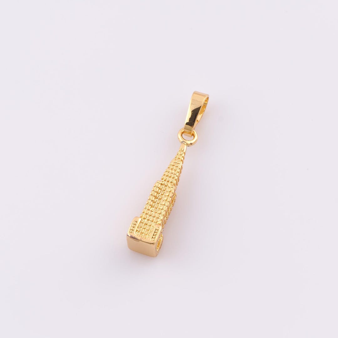 1 Pcs Gold Empire State Building Pendant,18k Gold Filled Minimalist ...