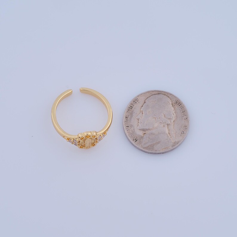 1 Pcs Dainty Gold CZ Virgin Mary Rings,18k Gold Filled Open Rings ...