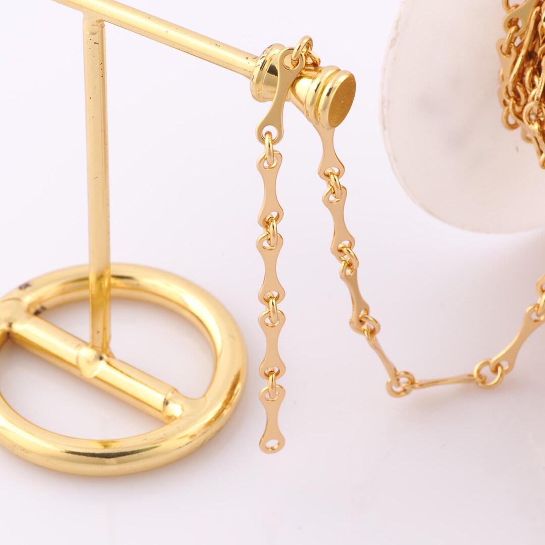 1 Meter Gold Bone Chain, 18K Gold Filled Semi Finished Chain, Specialty ...