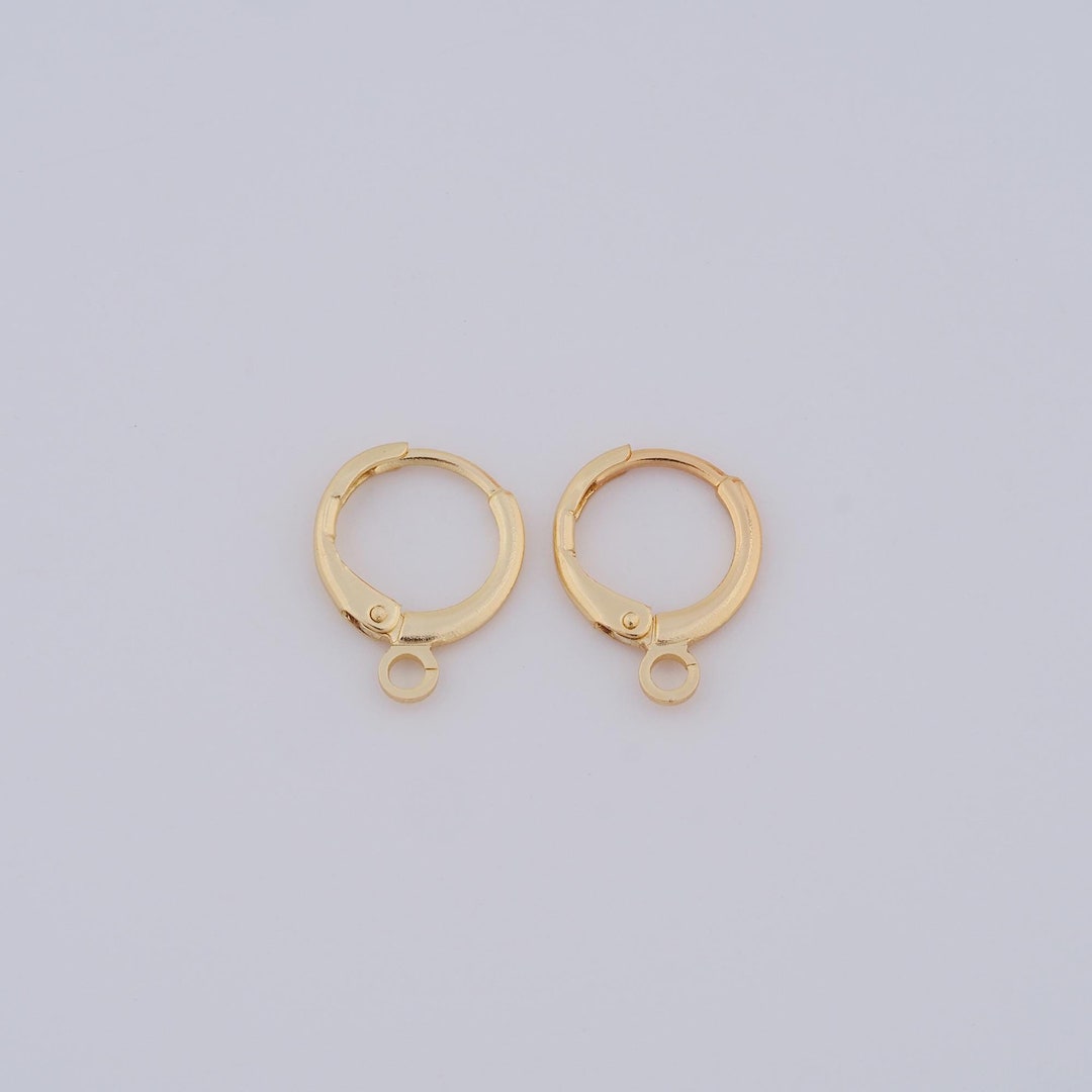 5 Pair 18K Gold Filled Hoop Huggie Earring Hooks,round Dangle Tarnish ...