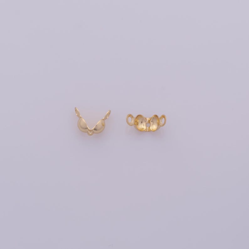 50 Pcs 18K Gold Filled Clamshell Calotte Bead Tip End Cap Knot Cover ...