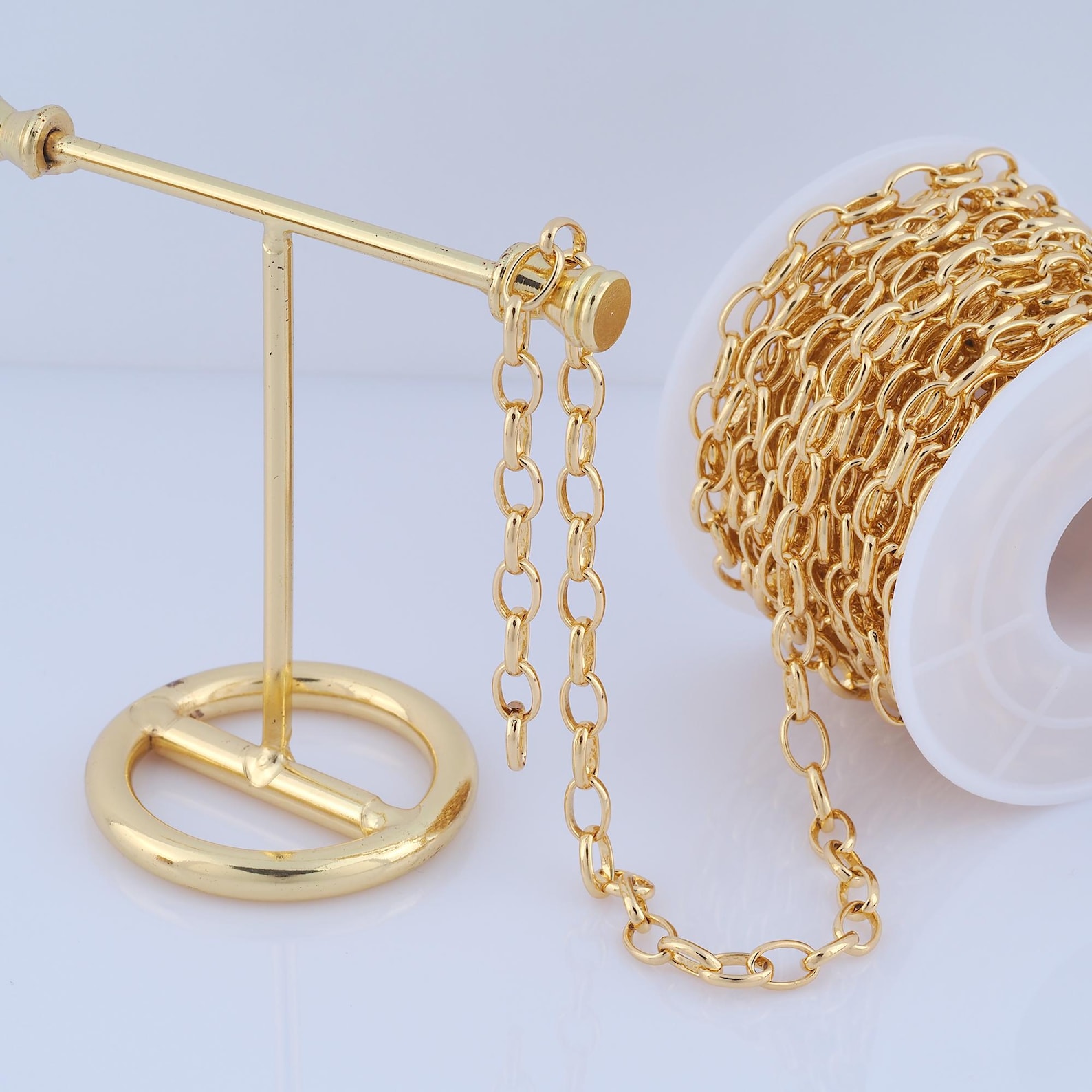 1 Meter Gold Rolo Chain, 18K Gold Filled Semi Finished Chain, Specialty ...