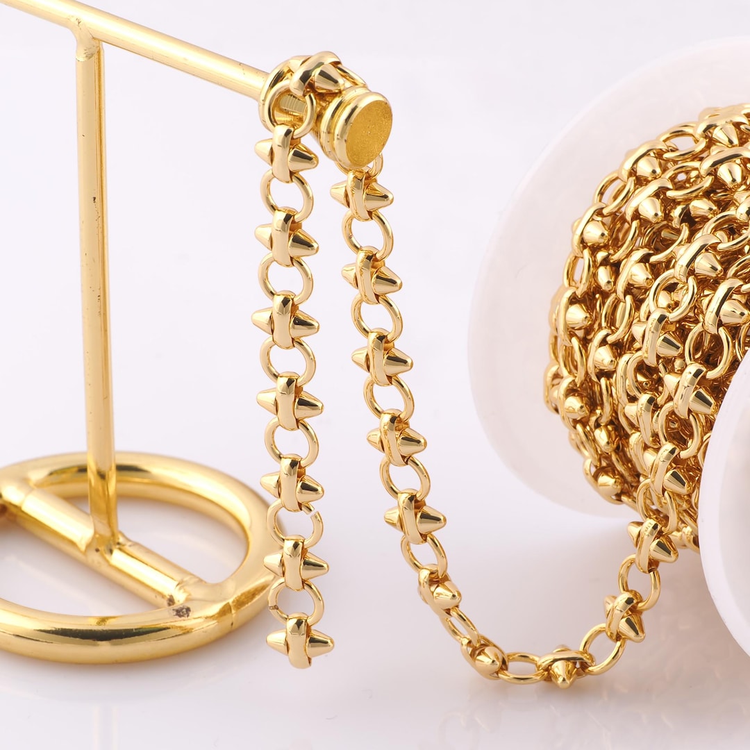 1 Meter Gold Round Chain, 18K Gold Filled Semi Finished Chain ...