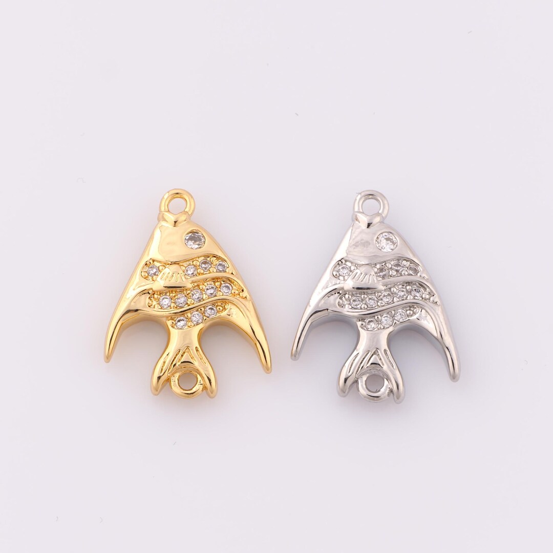 1 Pcs Gold Fish Connector,18k Gold Filled Fish Connector,fish Connector ...