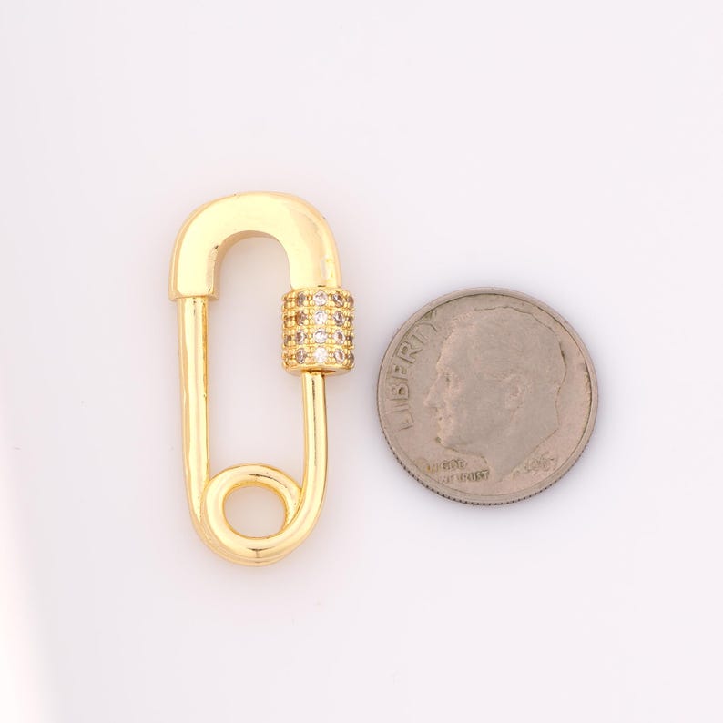 1 Pcs Gold Carabiner Clasp,18k Gold Filled Paper Clip Clasp,carabiner ...