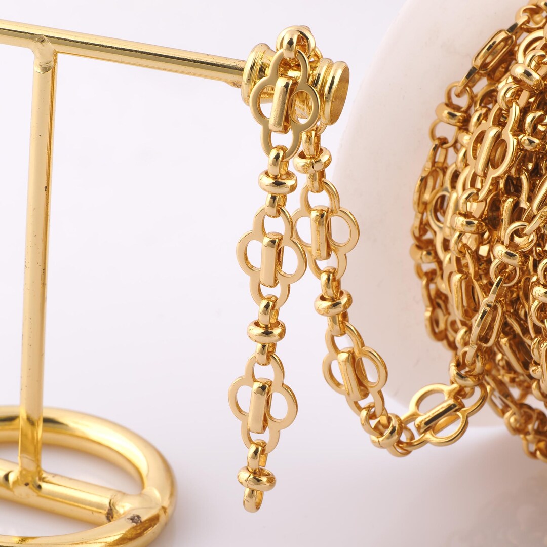 1 Meter Gold Figure 8 Chain, 18K Gold Filled Semi Finished Chain ...