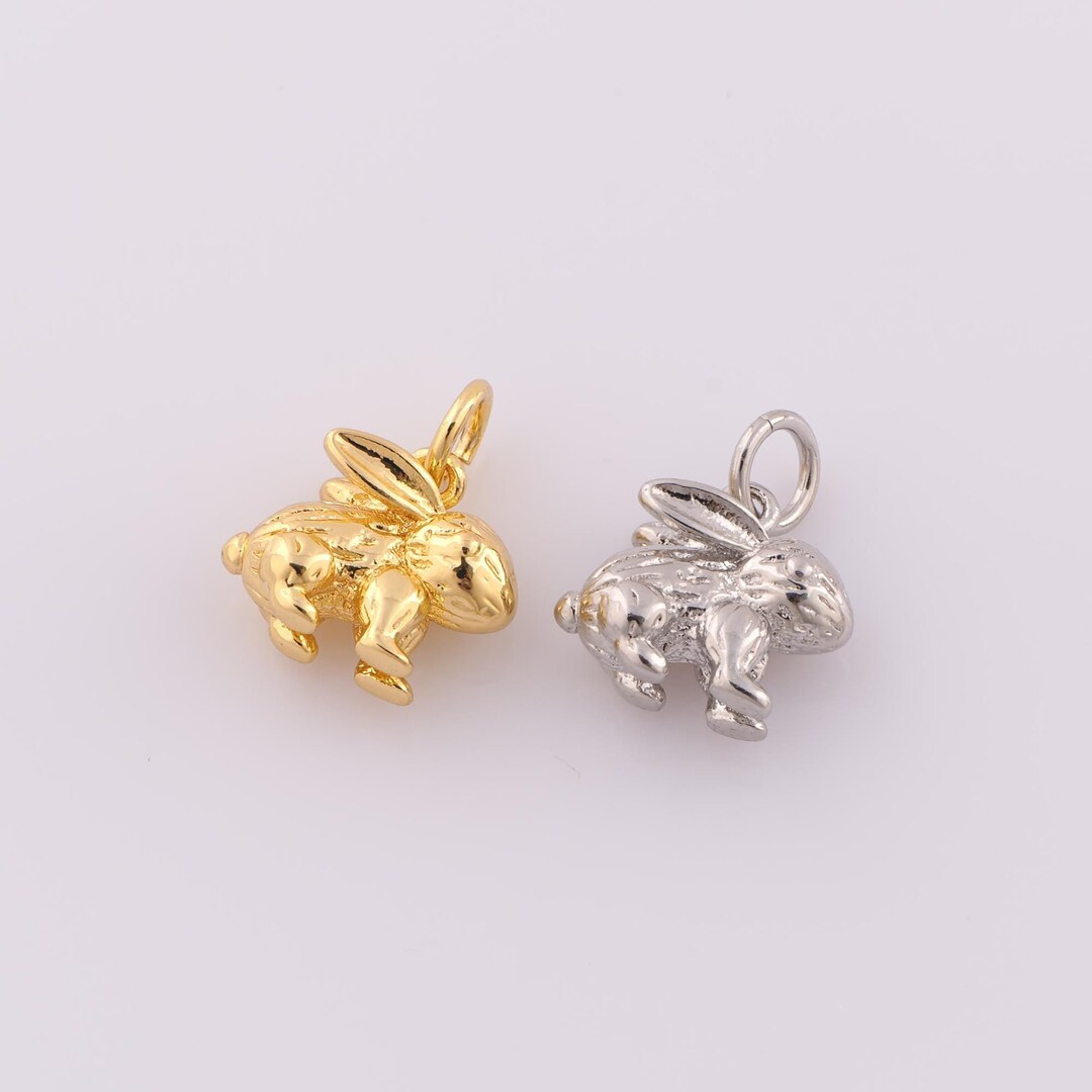 1 Pcs Gold Rabbit Pendant,18k Gold Filled Rabbit Charm,rabbit Charm DIY ...