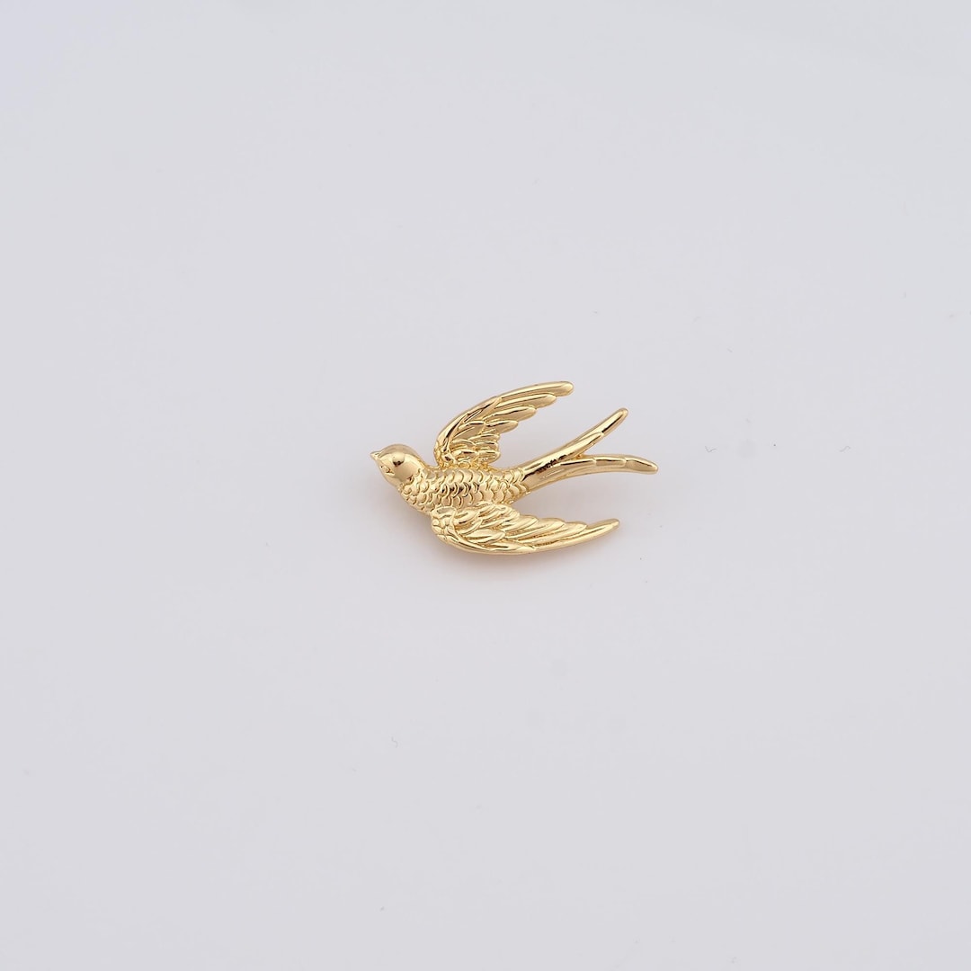 1 Pcs Gold Swallow Pendant,18k Gold Filled Swallow Charm,swallow Charm ...