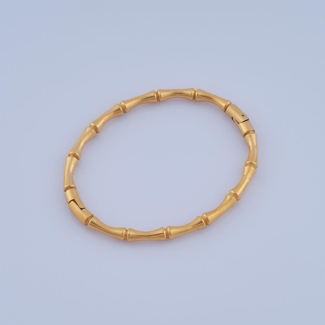 1 Pcs Dainty Gold Bamboo Bangles,18k Gold Filled Bamboo Bangles,open ...