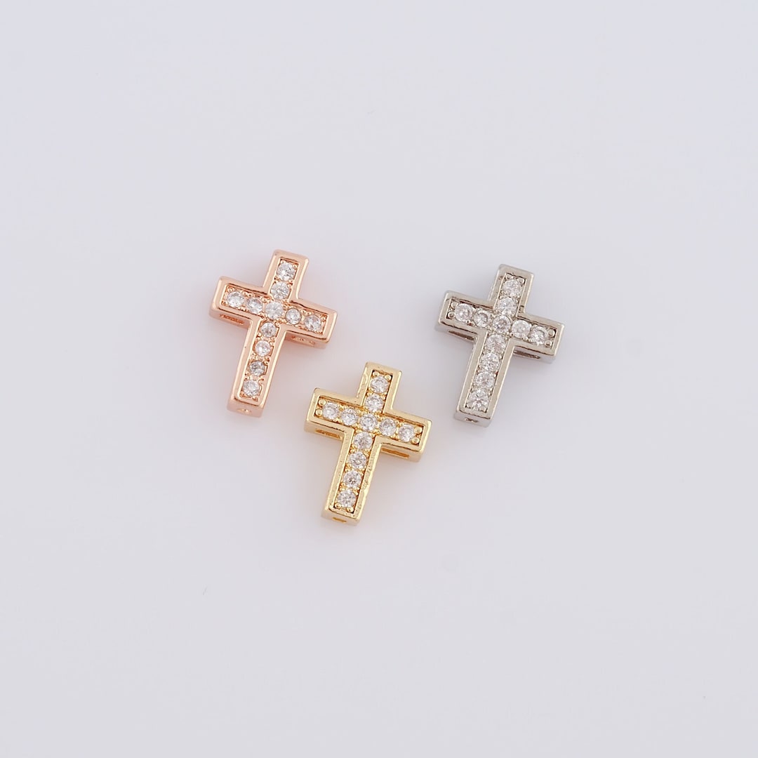 1 Pcs 18K Gold Filled Cross Spacer Beads,cross Beads,cross Beads for ...