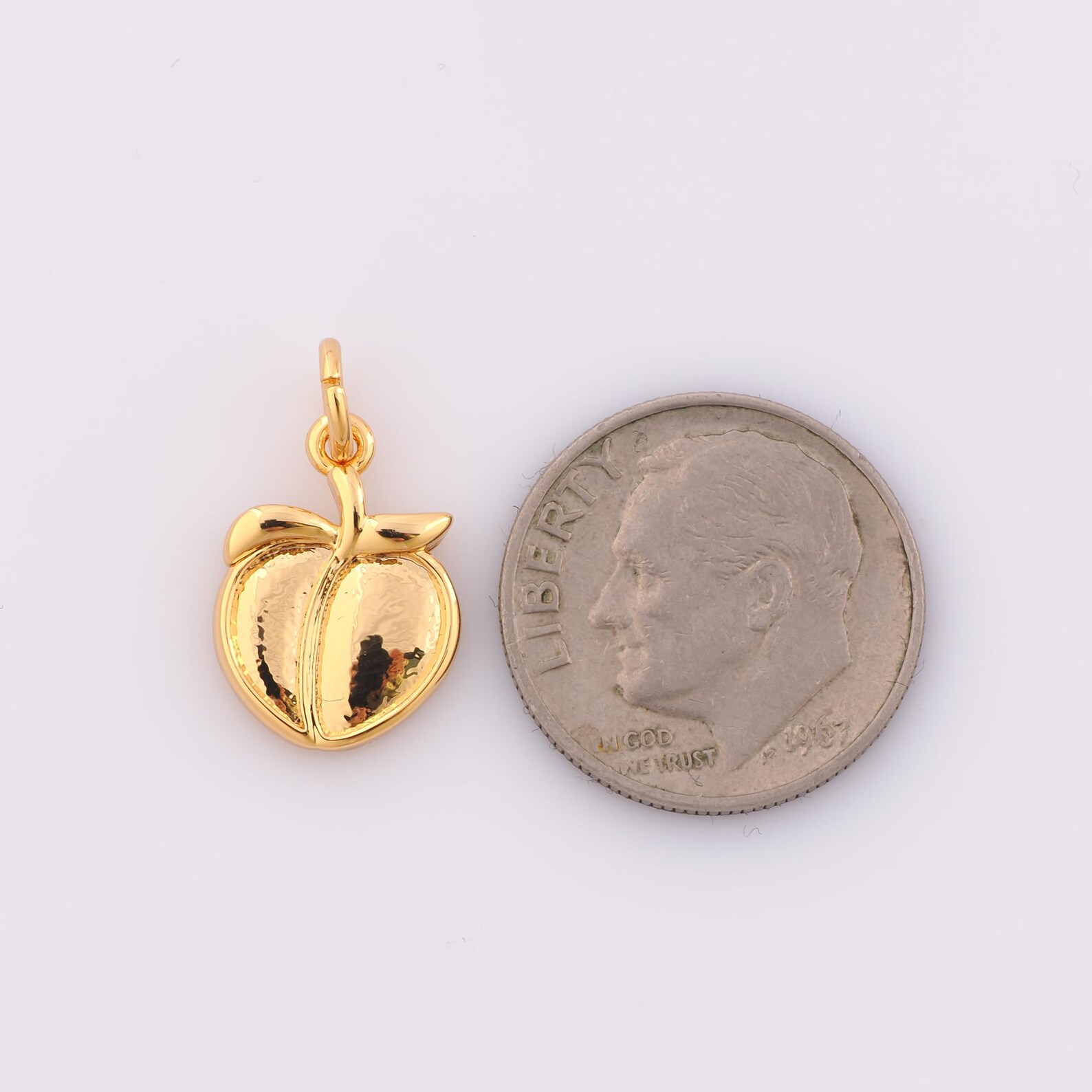 1 Pcs Gold Peach Pendant,18k Gold Filled Peach Charm,peach Charm DIY ...