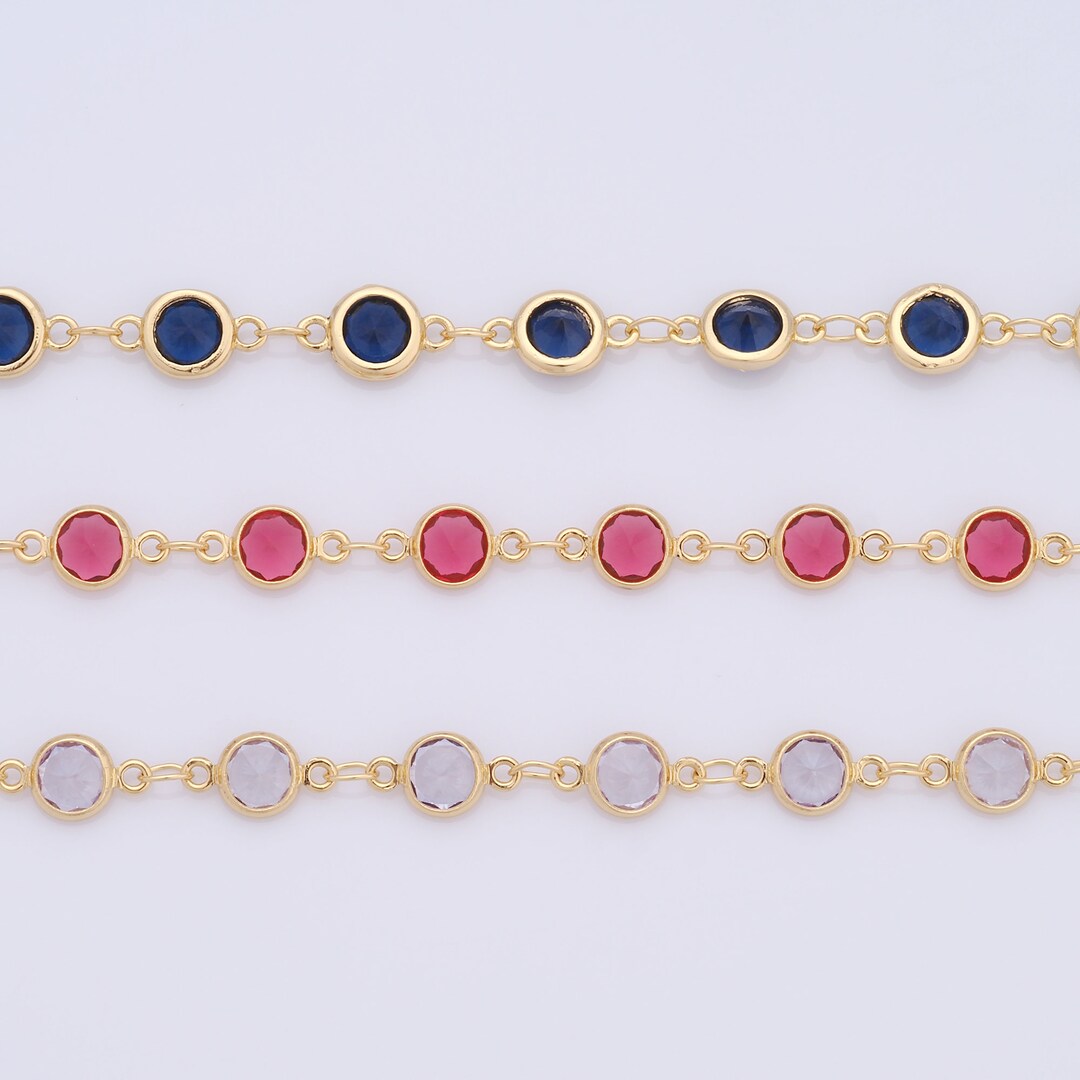 Gold Stone Bead Chain, 18K Gold Filled Semi Finished Chain, Specialty ...