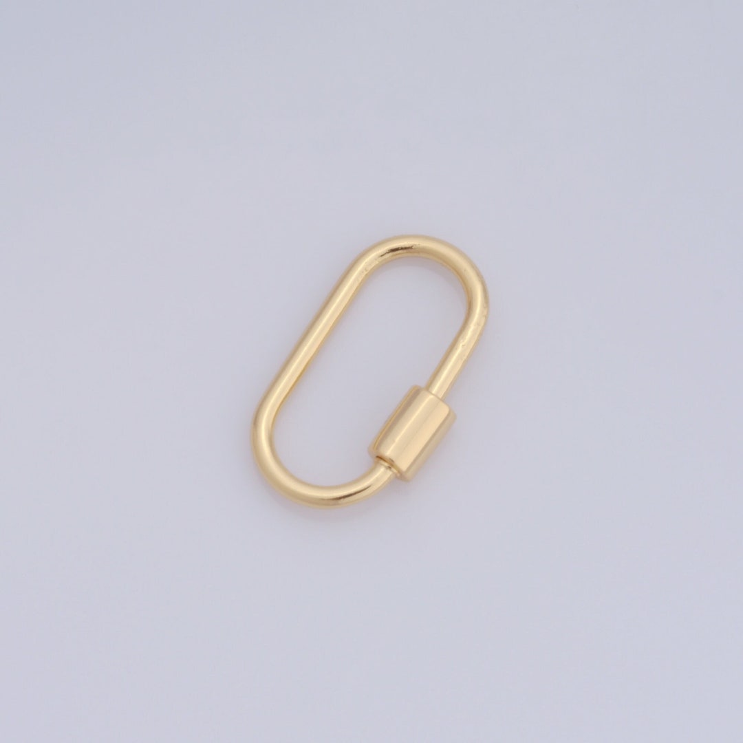 1 Pcs Gold Oval Screw Clasp,18k Gold Filled Carabiner Clasp,screw Clasp ...