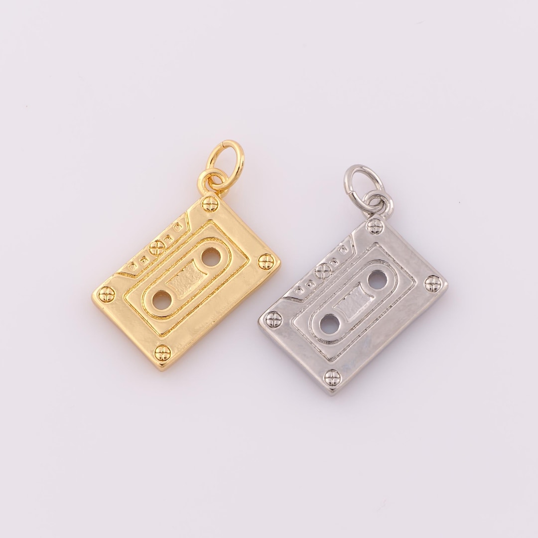 1 Pcs Gold Tape Pendant,18k Gold Filled Tape Charms,tape Charm DIY ...