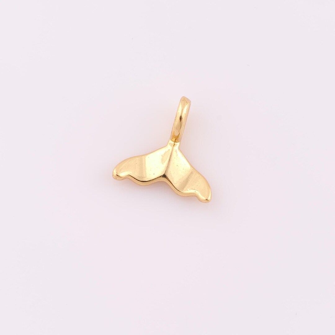 1 Pcs Gold Fishtail Pendant,18k Gold Filled Fishtail Charm,fishtail ...