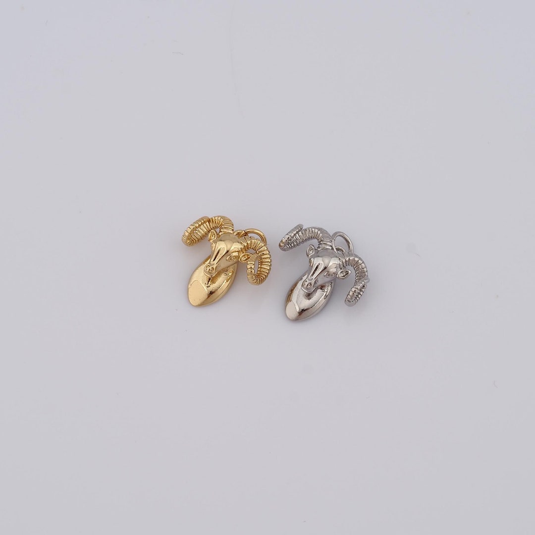 1 Pcs Gold Sheep Head Pendant,18k Gold Filled Sheep Head Charm,sheep ...