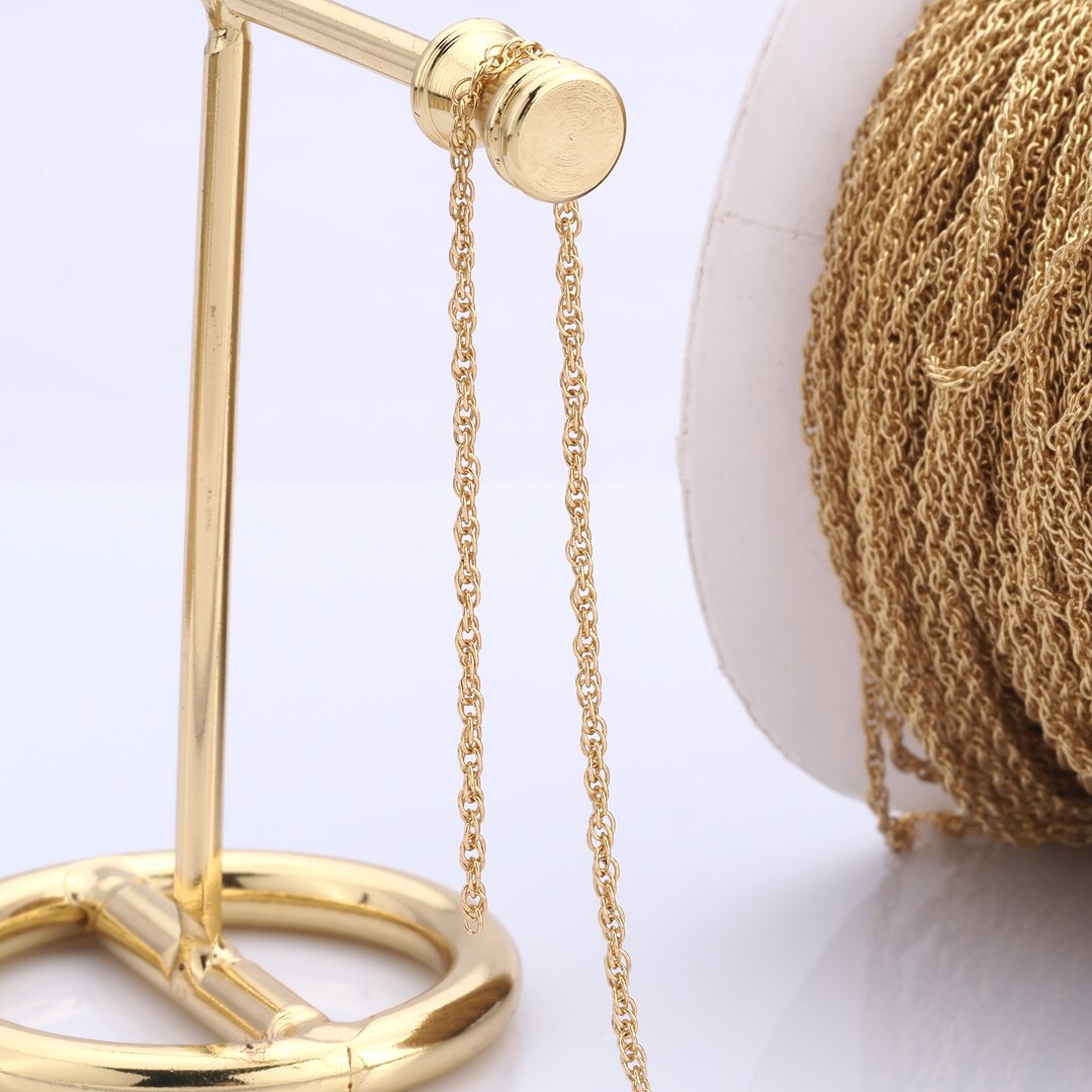1 Meter Gold Wheat Chain, 18K Gold Filled Semi Finished Chain ...