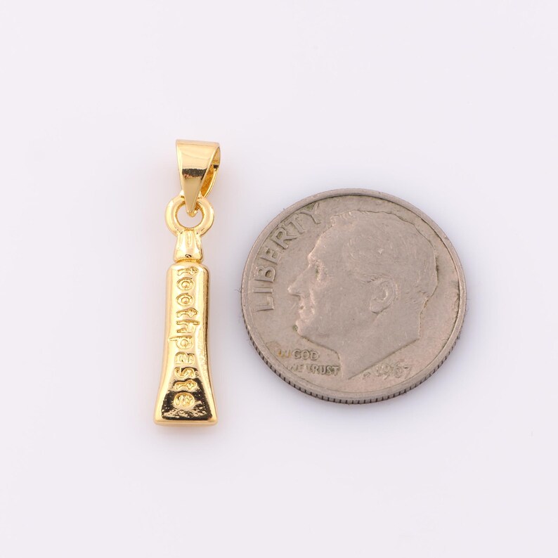 1 Pcs Gold Toothpaste Pendant,18k Gold Filled Toothpaste Charm ...