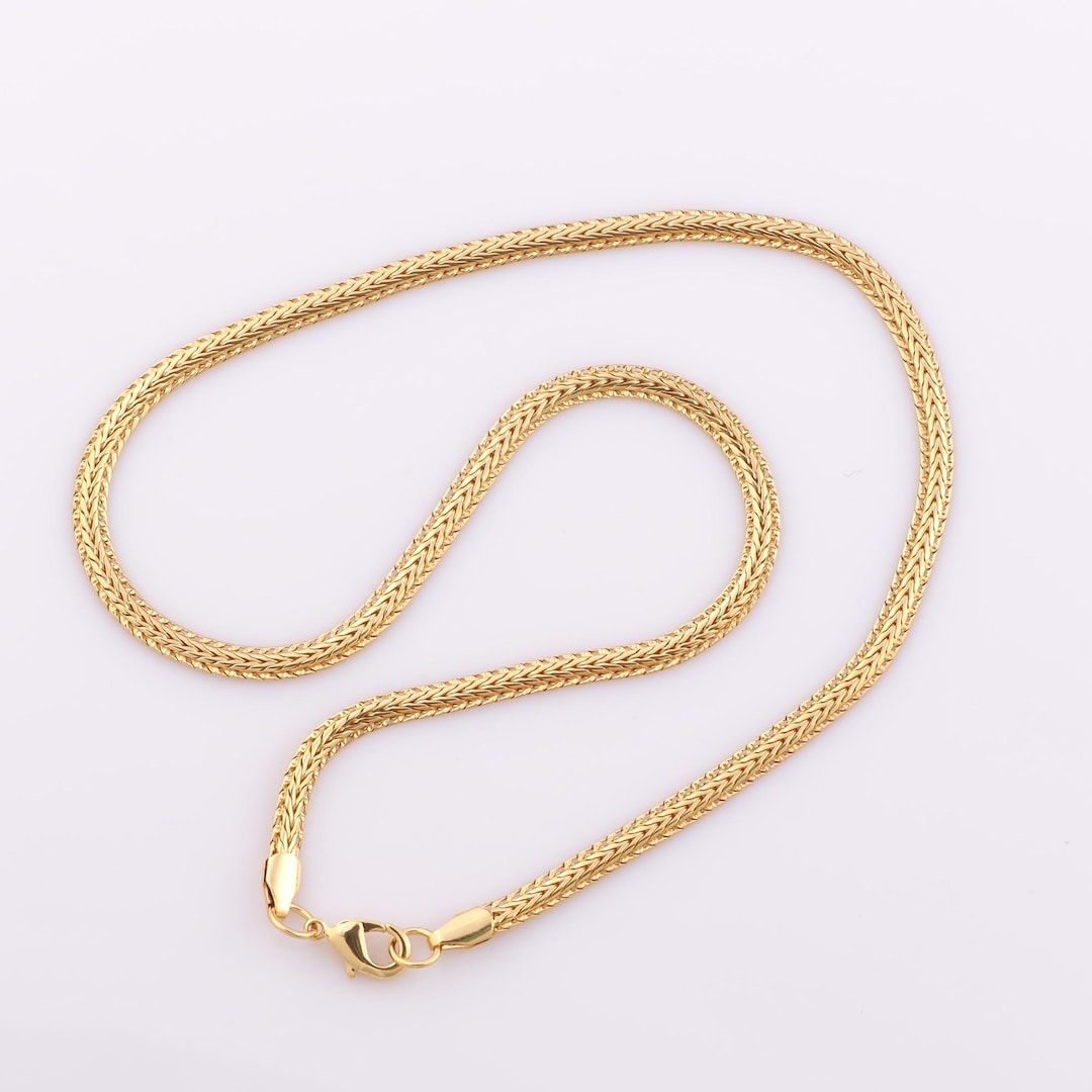 1 Str Foxtail Necklace,chains Necklace 18K Gold Filled Foxtail Necklace ...