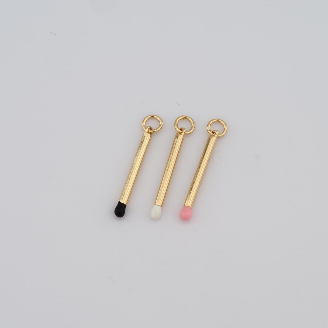 1 Pcs Gold Match Pendant,18k Gold Filled Match Charm,match Charm DIY ...