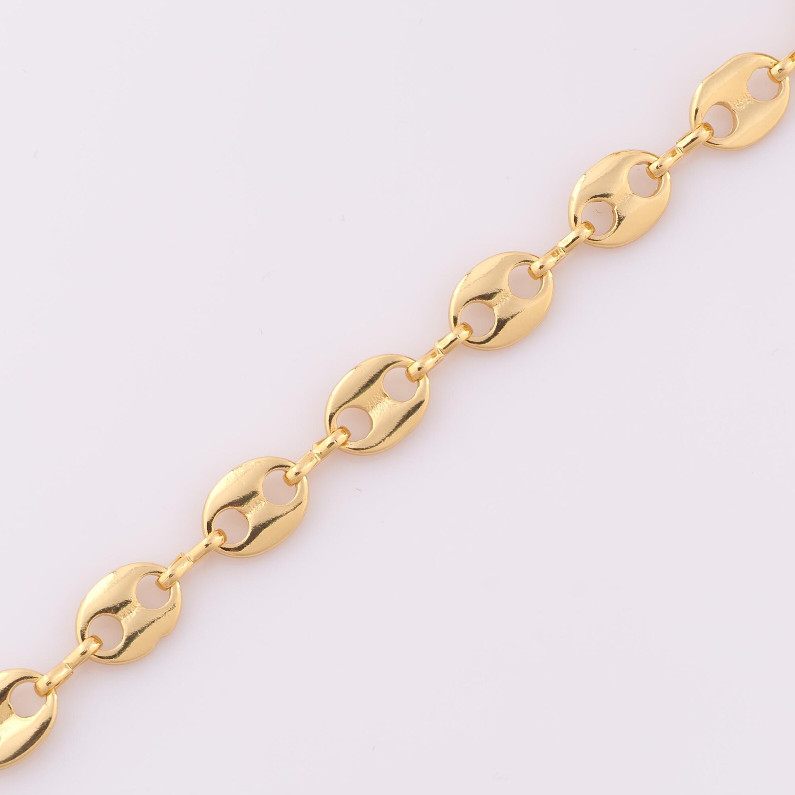 1 Meter Gold Pig Nose Chain, 18K Gold Filled Semi Finished Chain ...