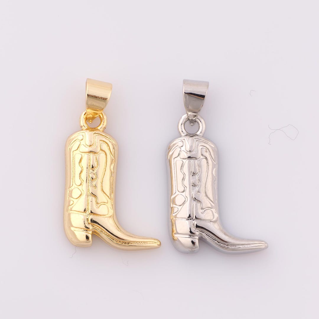 1 Pcs Gold Rider Boots Pendant,18k Gold Filled Rider Boots Charm,rider ...
