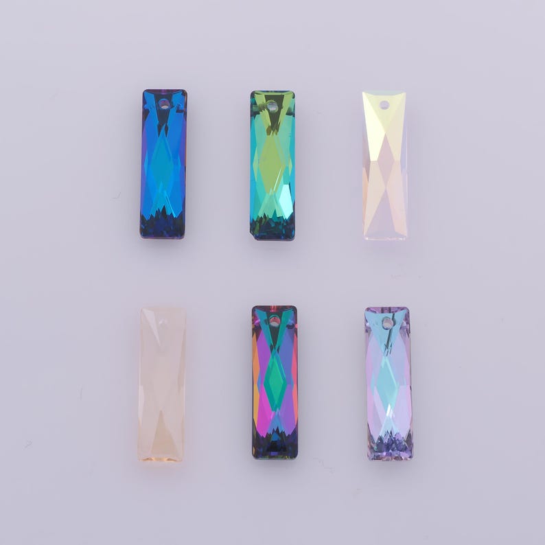 1 Pcs Baguette Crystal Pendant,crystal AB Charms,austrian Crystal,made ...