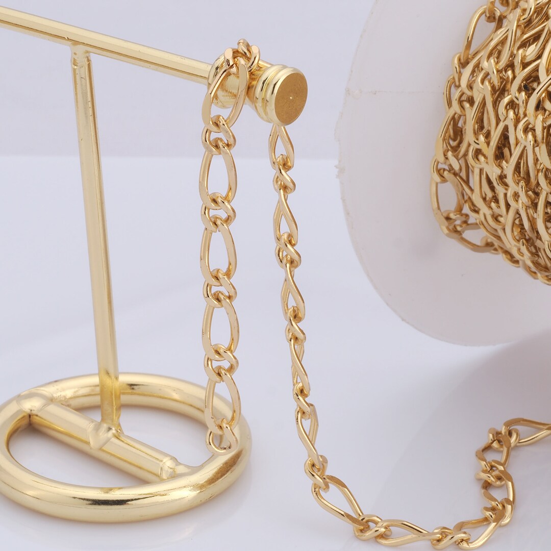 1 Meter Gold Cable Chain, 18K Gold Filled Semi Finished Chain ...