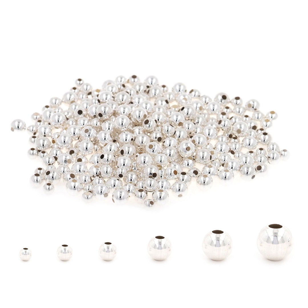 Sterling Silver Round Beads,925 Sterling Silver Seamless Beads,silver ...