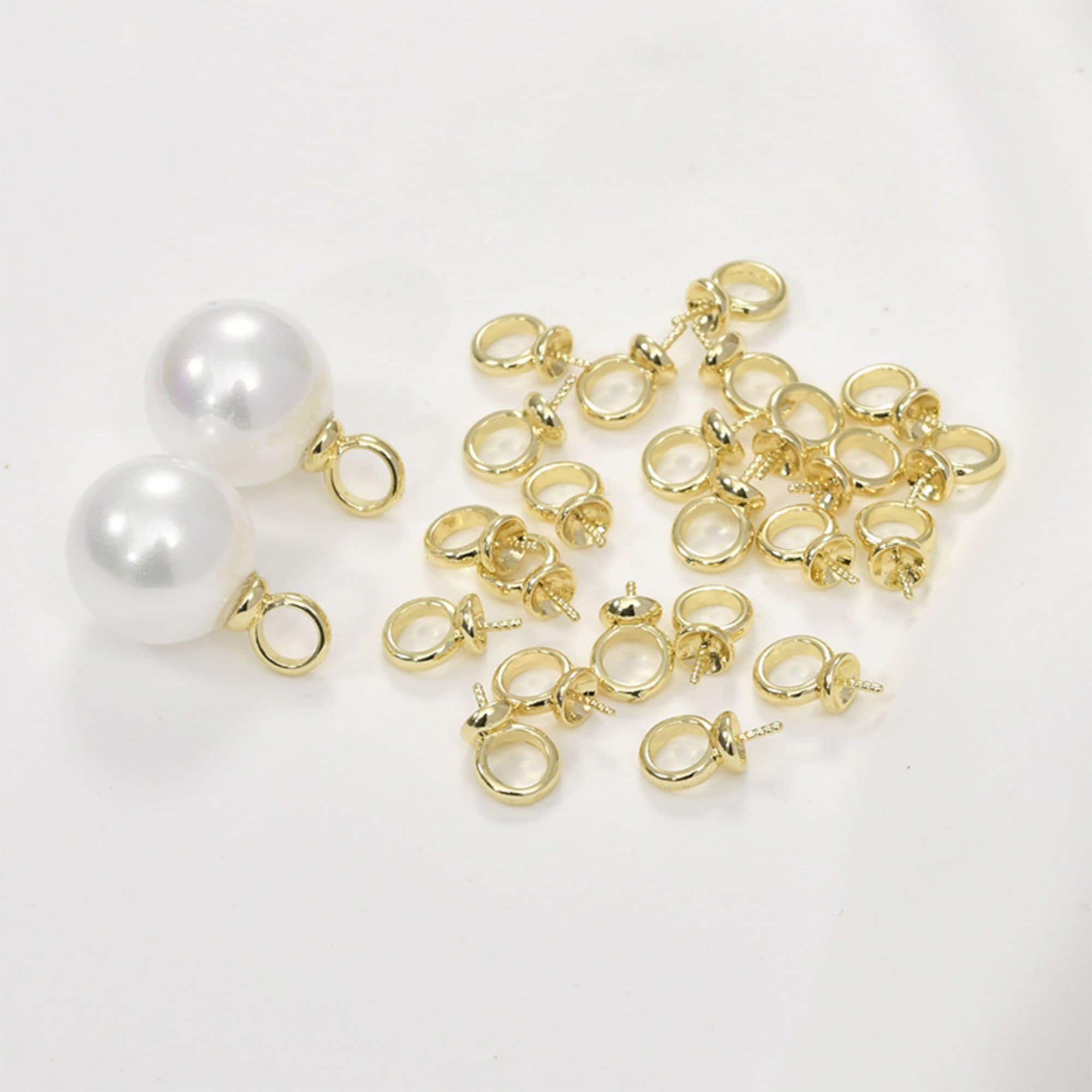 14K Gold Plated Bead Cap,bead Cap, Half Pearl Bead Cap, Pendant Bails ...