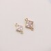 14K Gold Plated 4MM/6MM Diamond Pendant,cz Pave Square Connector,mini ...