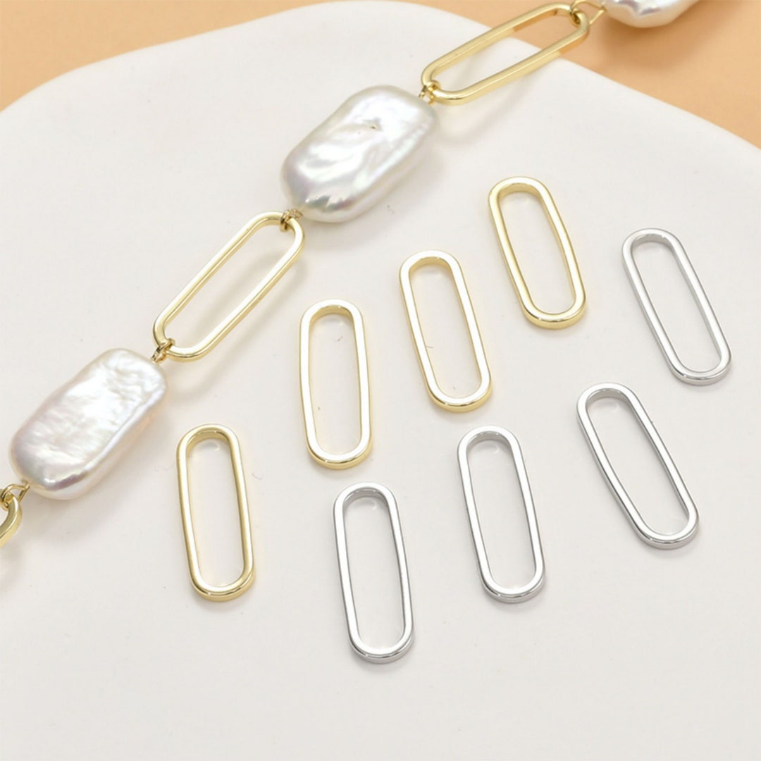 14K Gold Plated Paperclip Pin Chain Connector,paperclip Charm for ...