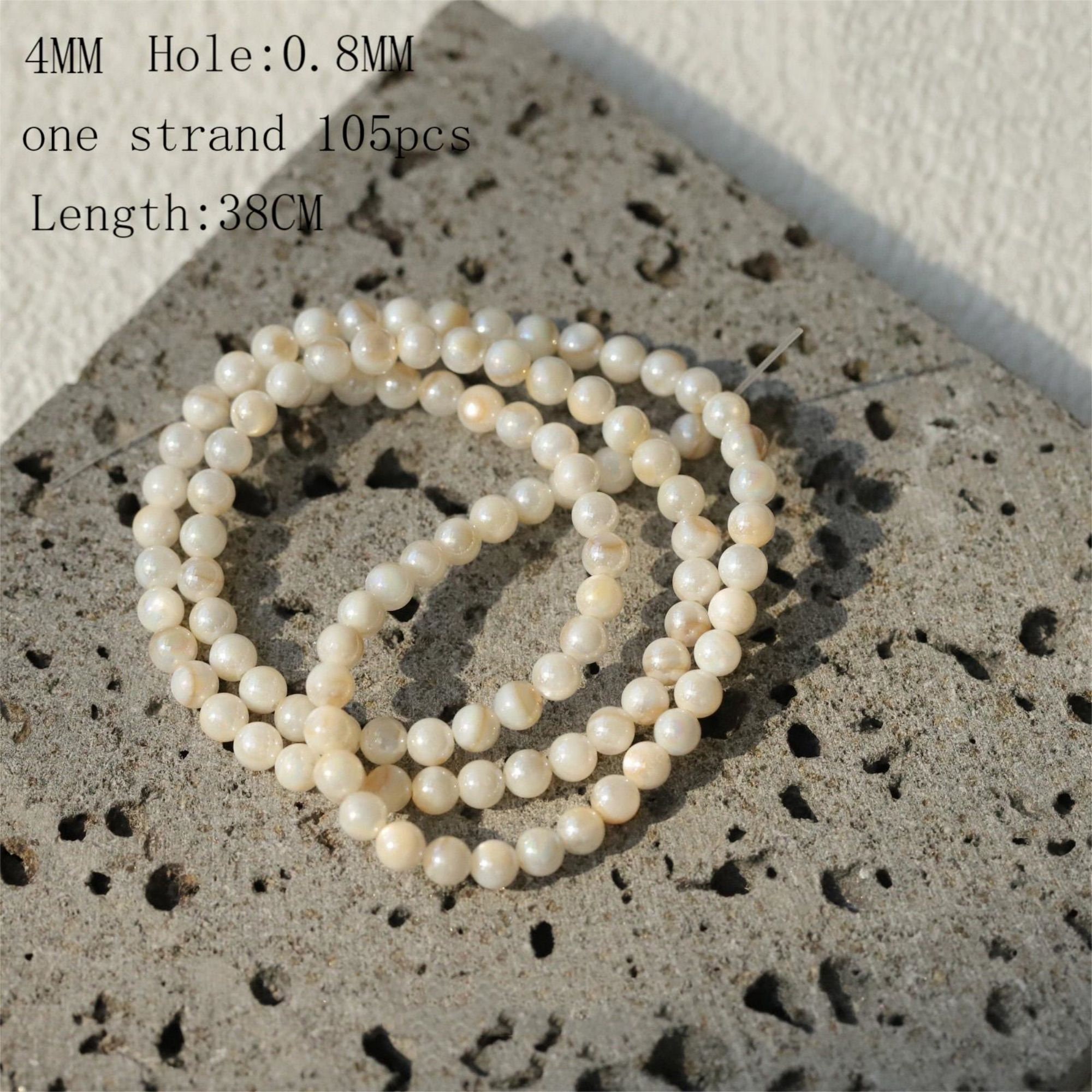 Natural Freshwater MOP Round Shell Spacer Beads,3mm/4mm,shell Round ...
