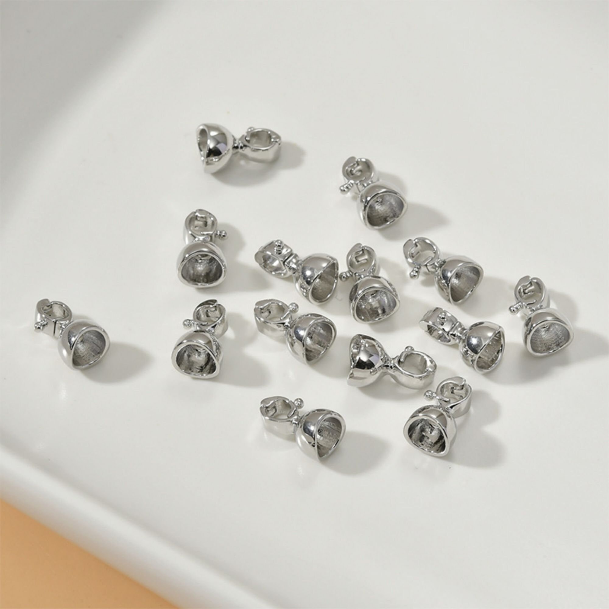Beads Caps, Peg Bails, Beads End Connectors, 14k Gold Pearl Connector ...