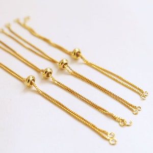 18K Gold Plated Adjustable Bead Box Chain,adjustable Bracelet,extension ...