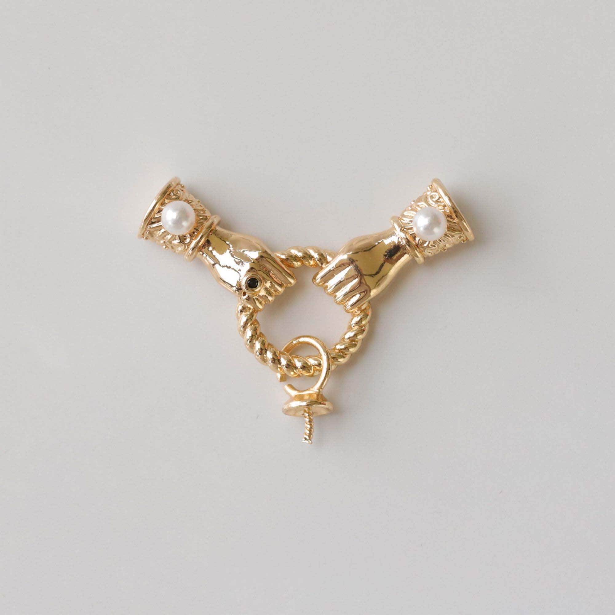 Gold Hand Clasp, Creative Connectors, 14K Gold Plated, Basic ...