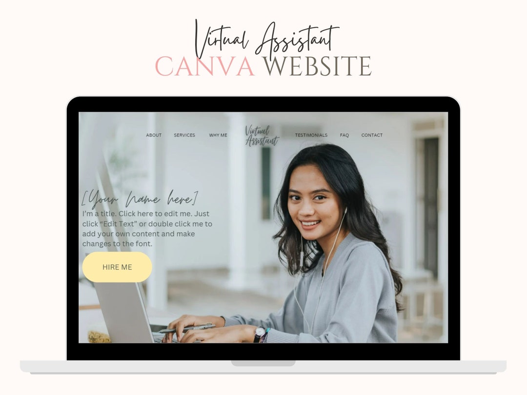 Light Website Template for Virtual Assistants, Educators, Coaches, Photographers, Social Media ...