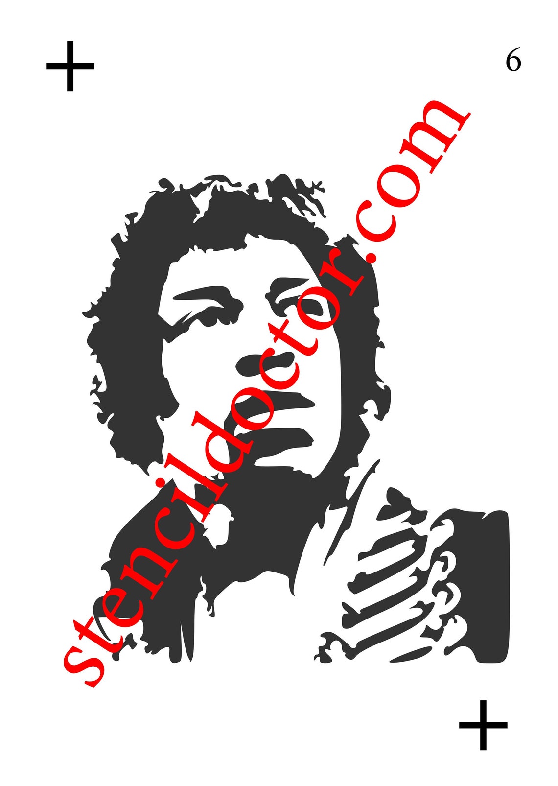 Jimi Hendrix 6 Layer Stencil Template | Print and Cut | Digital ...