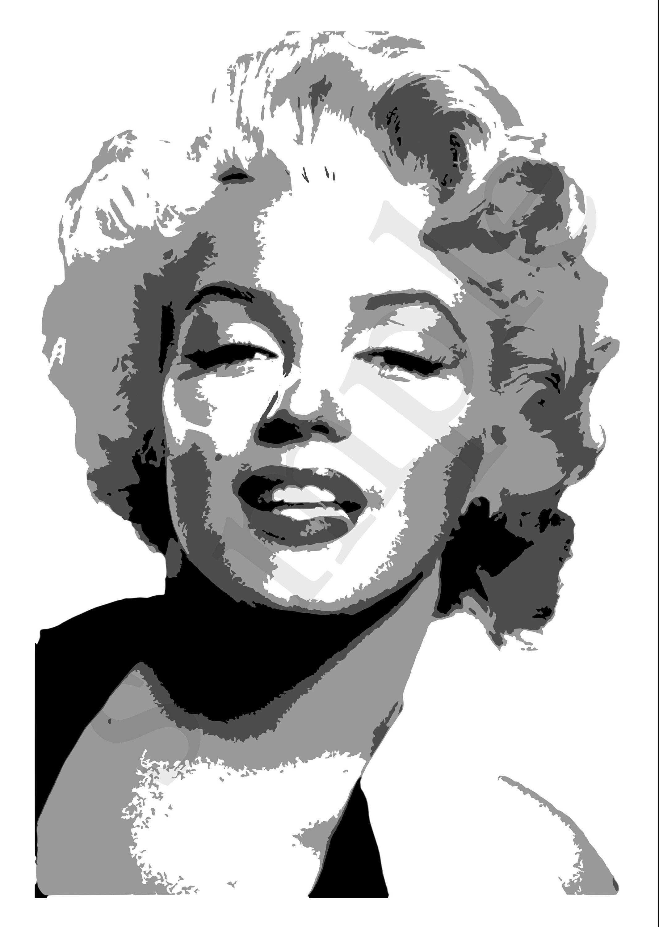 Marilyn Monroe Stencil Template Print and Cut Digital - Etsy