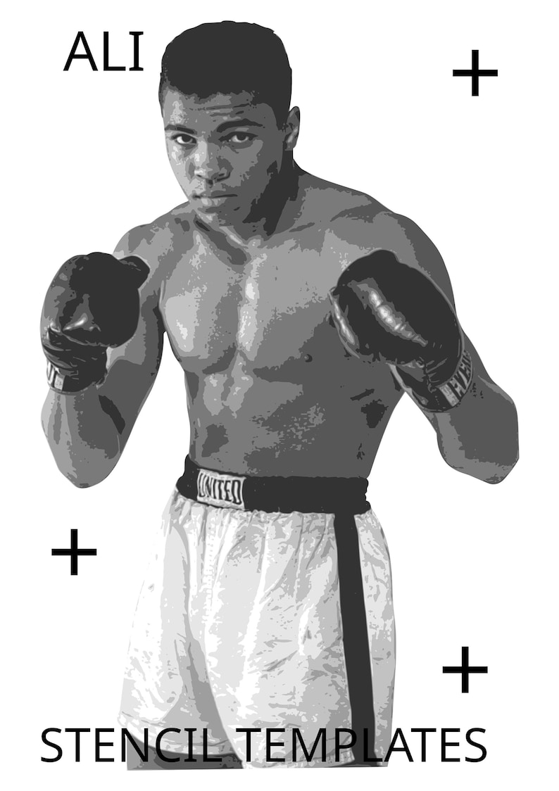 Muhammad Ali Stencil Templates | Print and Cut | Digital Download ...
