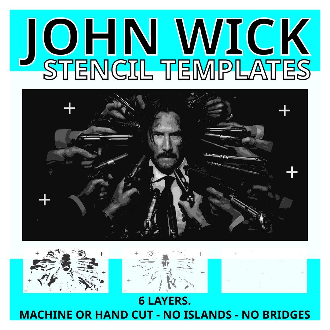 John Wick Stencil Templates | Keanu Reeves | Print and Cut | Digital ...