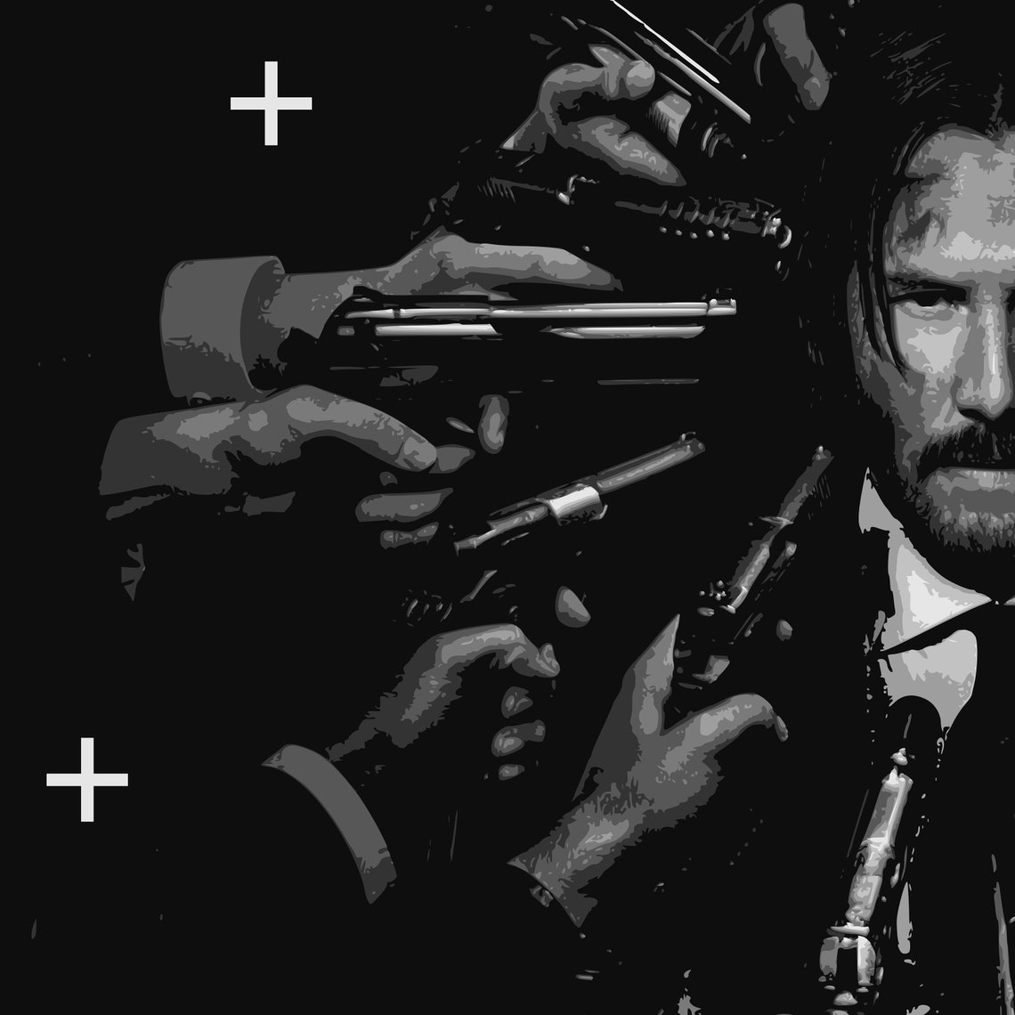 John Wick Stencil Templates | Keanu Reeves | Print and Cut | Digital ...