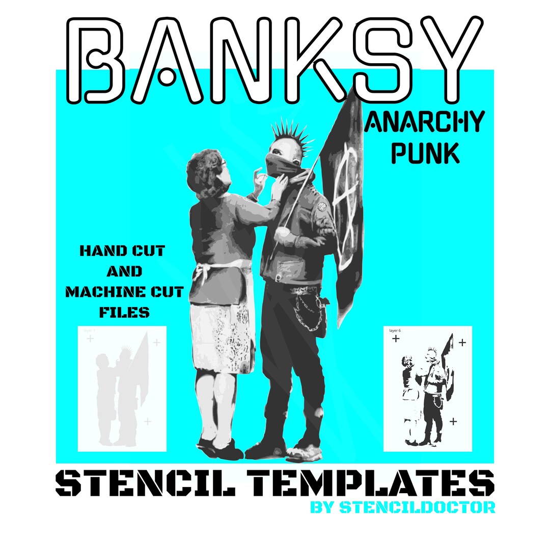 Banksy, Anarchie Punk. Modèles de pochoir multicouche | Cricut | Pochoirs | Art de rue. - Etsy ...