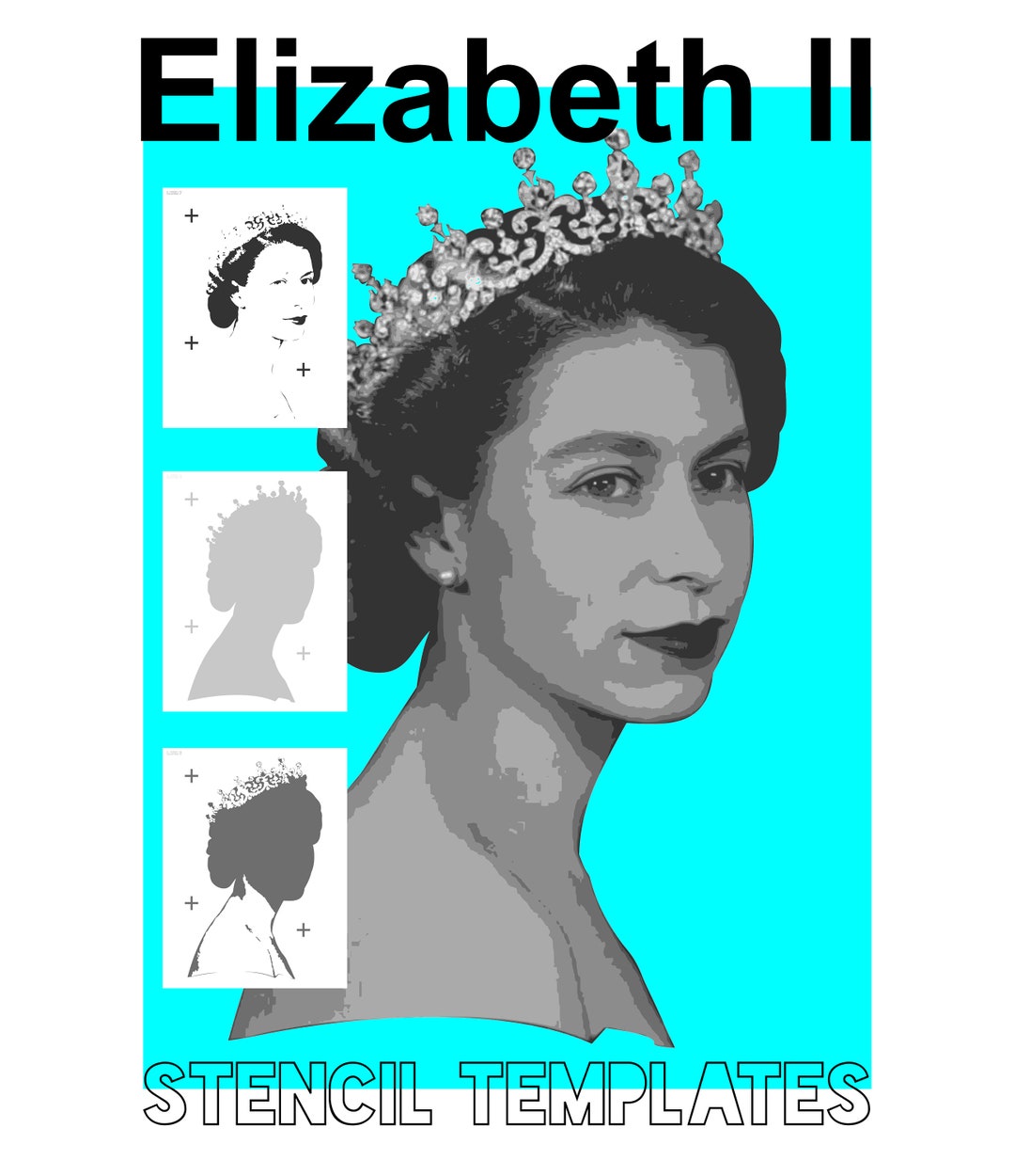 Elizabeth. Multi-layer, Stencil Templates | Cut and Paint | Wall Murals ...
