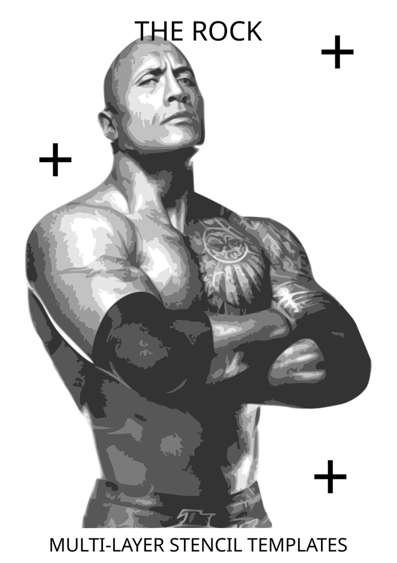 The Rock Stencil Templates | Print and Cut | Digital Download | Arts ...
