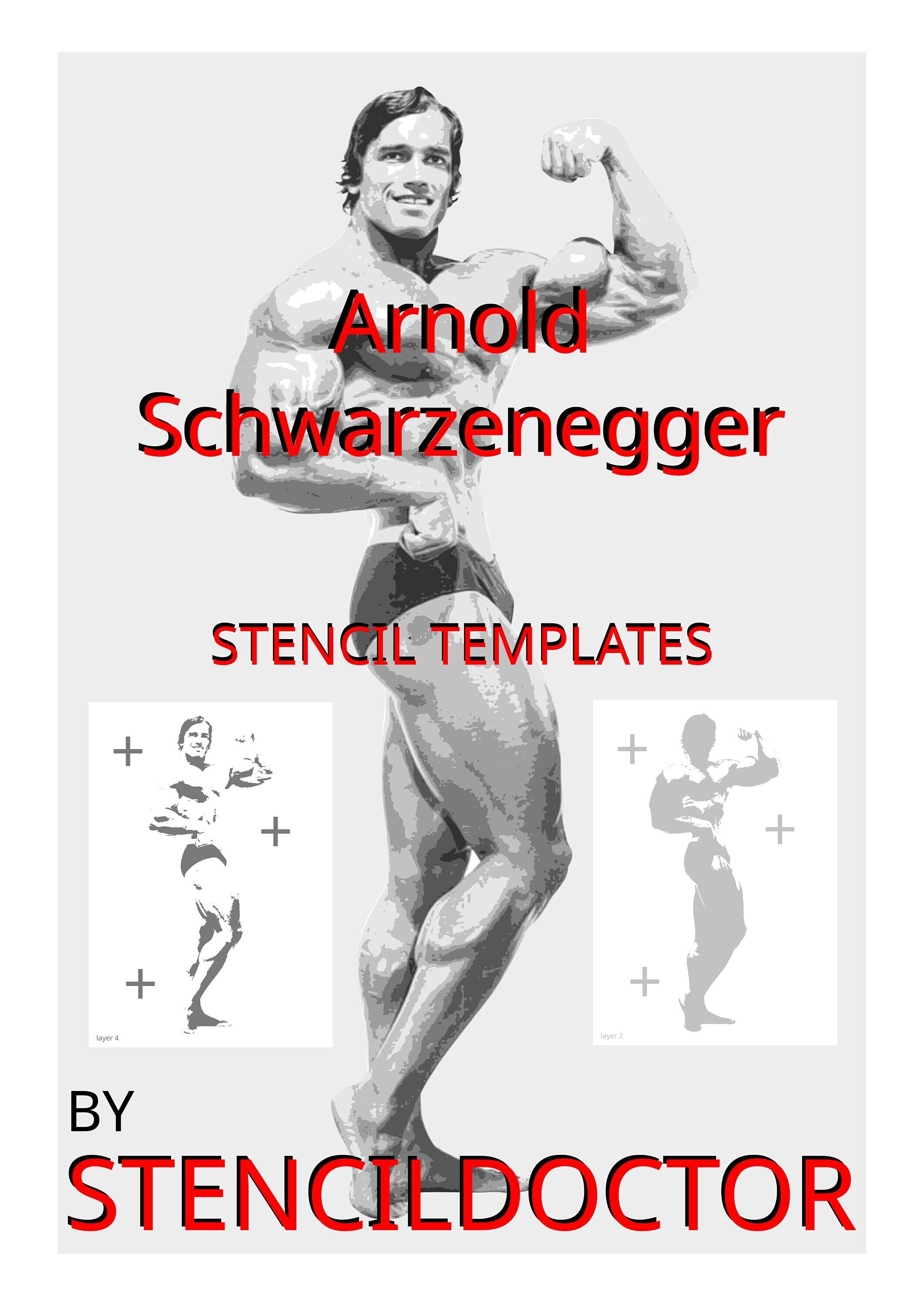 Arnold Schwarzenegger Stencil Templates | Print and Cut | Digital ...