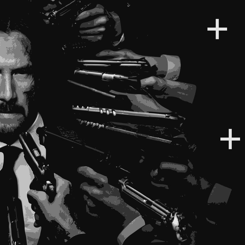 John Wick Stencil Templates Keanu Reeves Print and Cut Digital Download ...