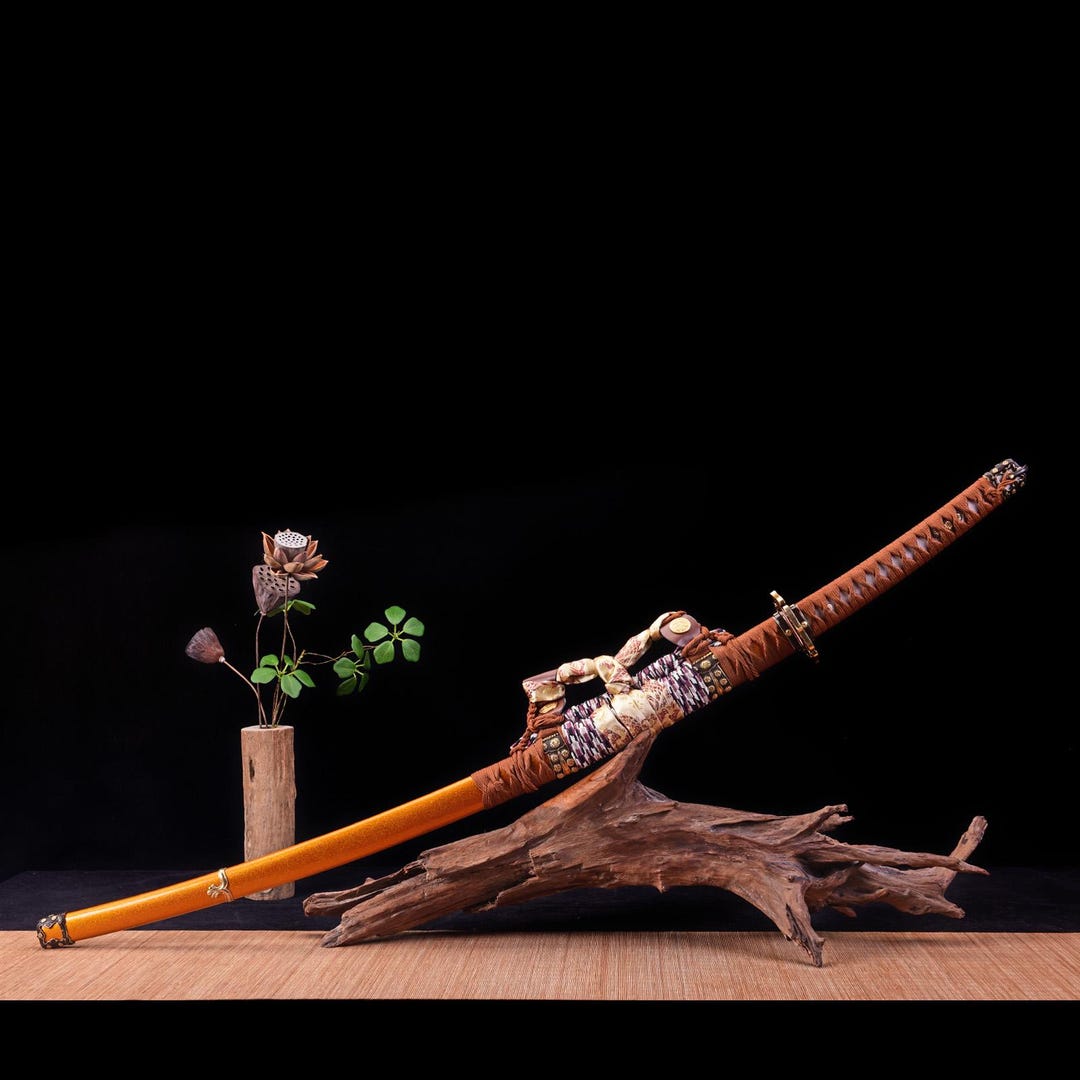 Handmade Master Tachi Real Hand Forgied T10 Steel Clay Hitatsura ...